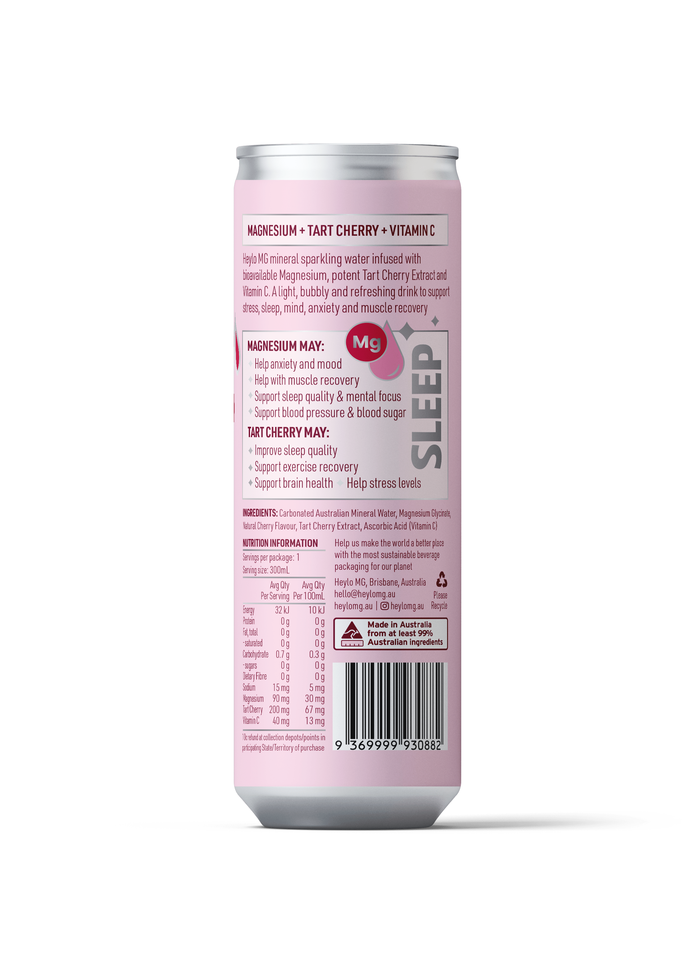 Magnesium Sparkling Water - Sleep - Cherry – Heylo MG
